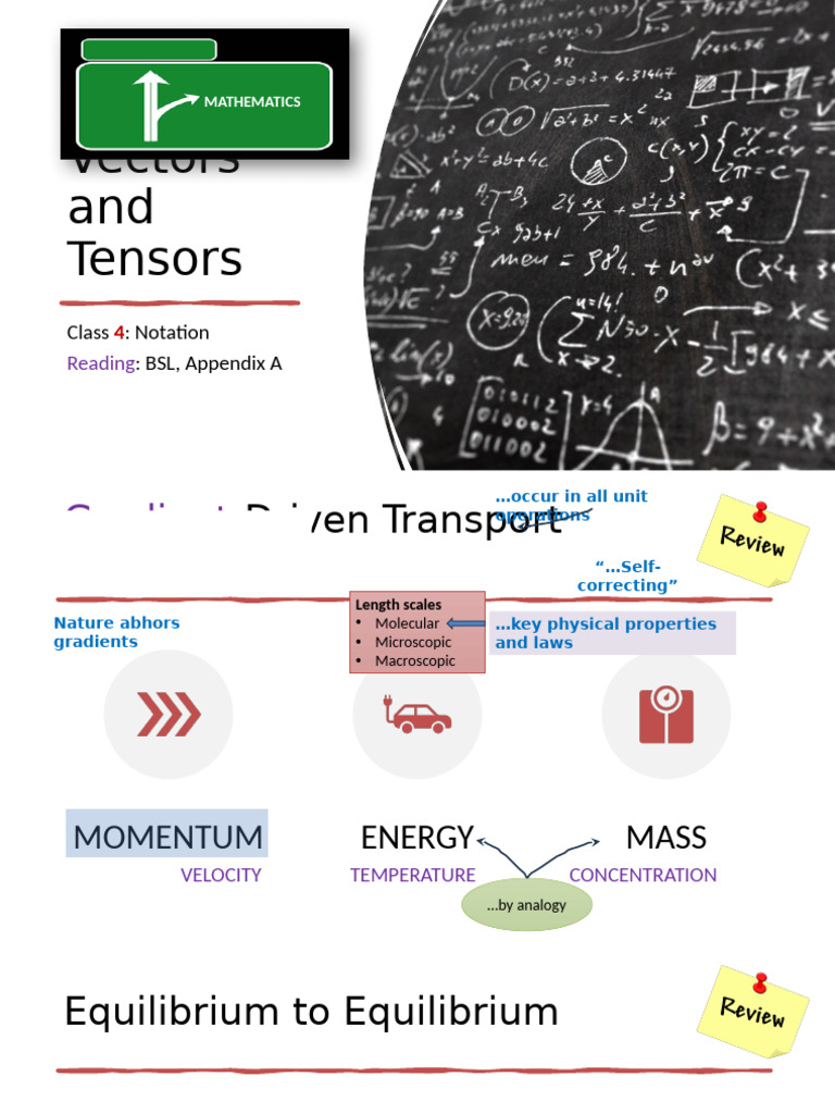 TP Class 04 Vectors and Tensors 1 Transport | PDF | Viscosity | Momentum