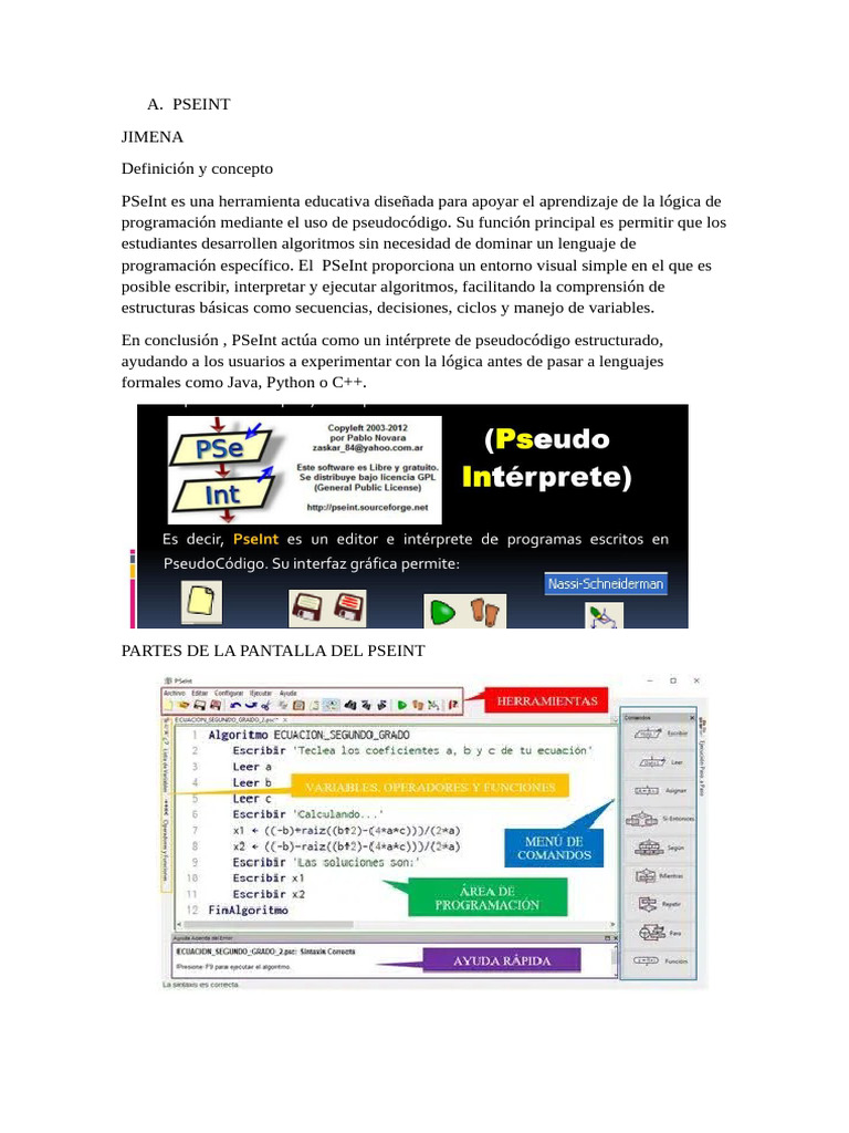 PSEINT | PDF | Algoritmos | Lenguaje de programación