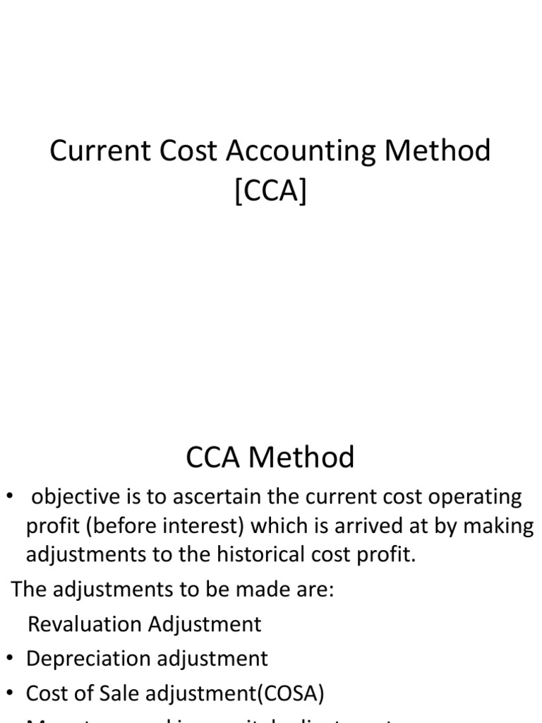 Current Cost Accounting Method (CCA) | PDF