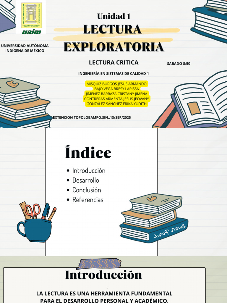 Diapositiva Unidad 1 Lectura Exploratoria PDF | PDF