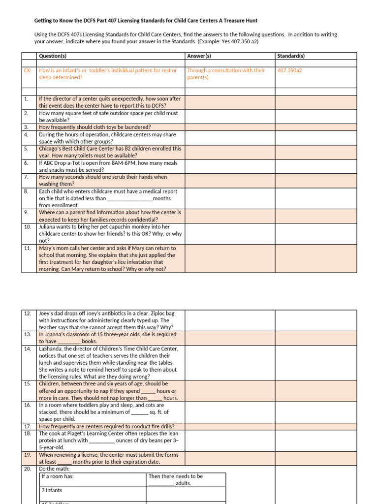 DCFS Part 407 Child Care Standards Guide | PDF | Child Care | Youth