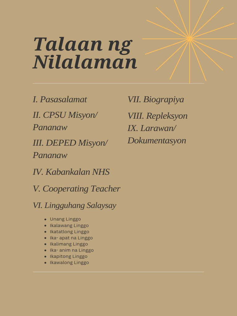 Talaan NG Nilalaman | PDF