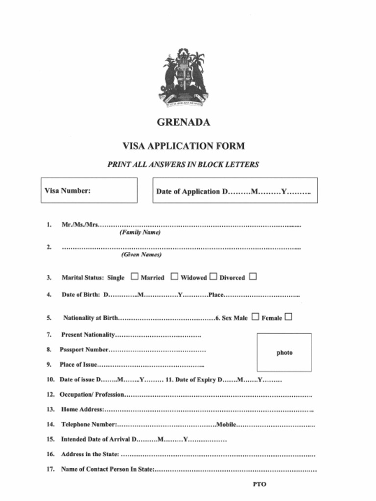 Visa Application Form | PDF