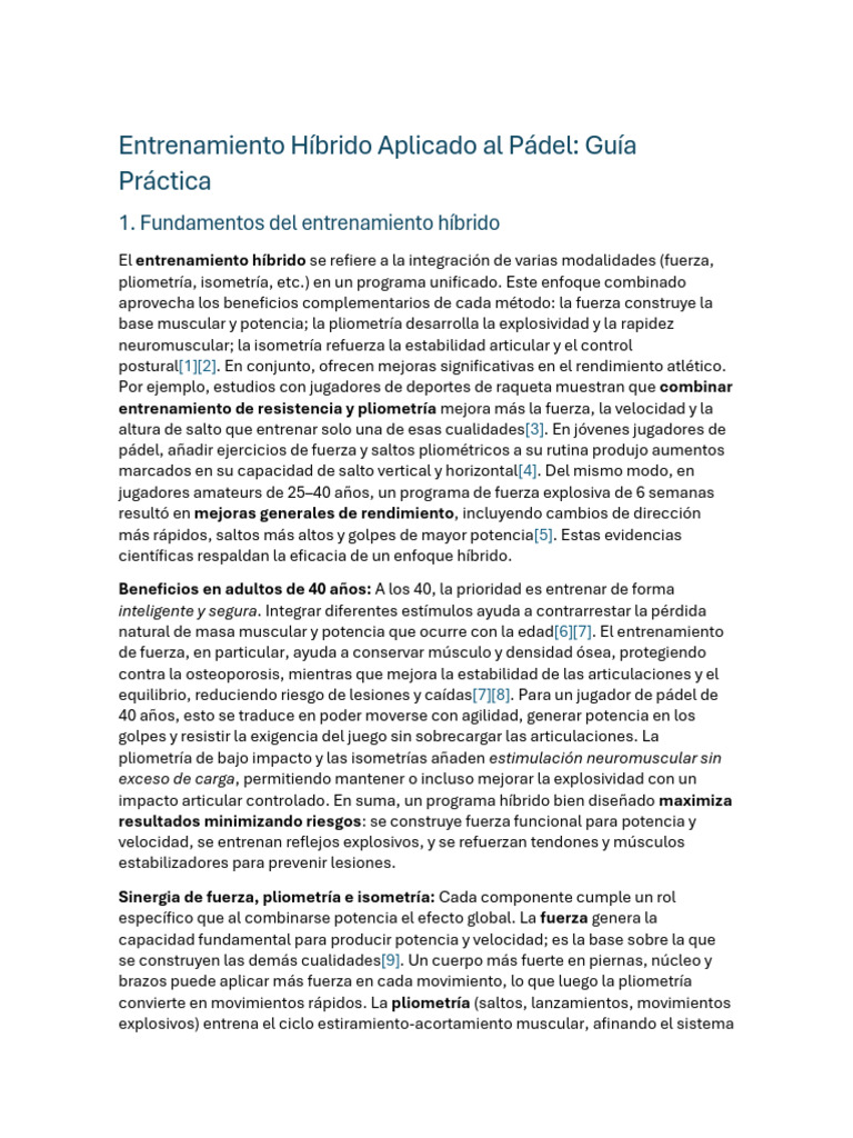 Entrenamiento Híbrido Aplicado Al Pádel - Guía Práctica | PDF | Hombro ...