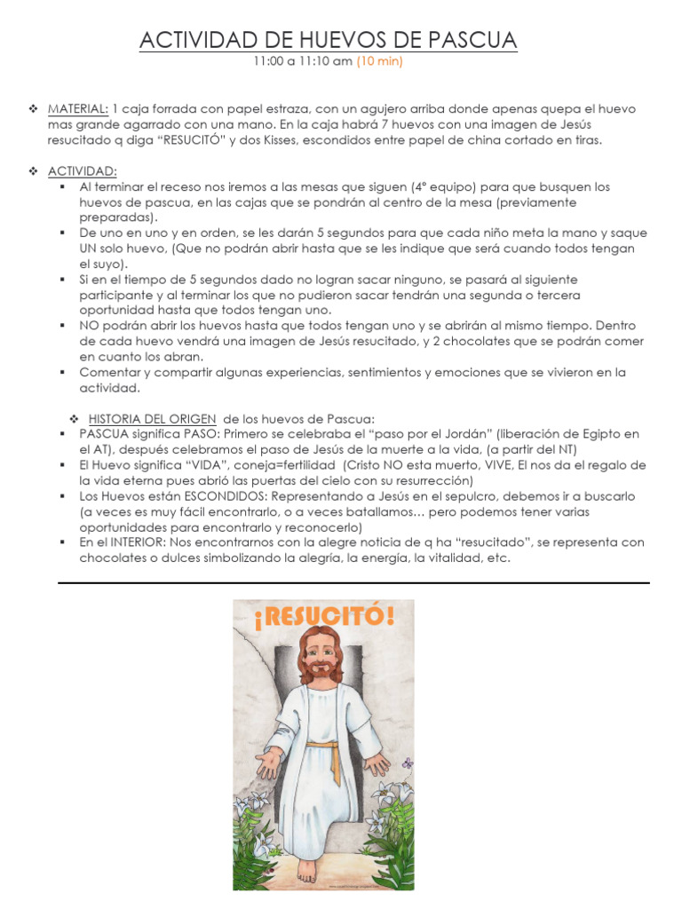 ACTIVIDAD Huevos de Pascua | PDF
