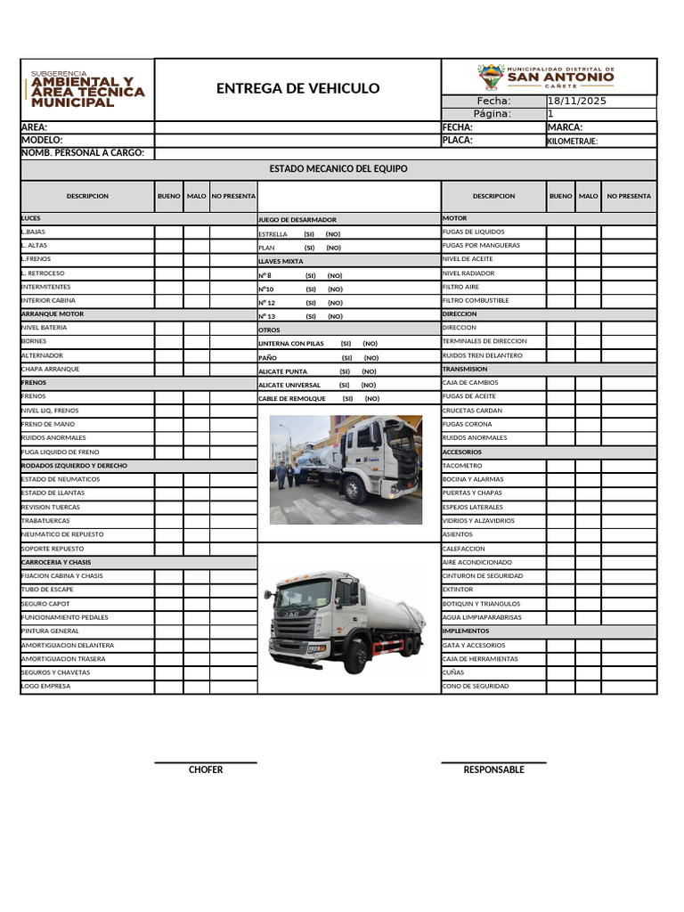 Cl e Veh 001 Entrega de Vehiculos | PDF | Estilos de carrocería | Vehículos terrestres