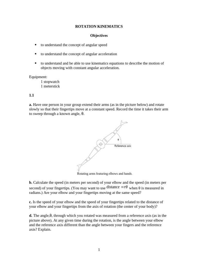 Rotational Kinematics Lab | PDF | Acceleration | Angle