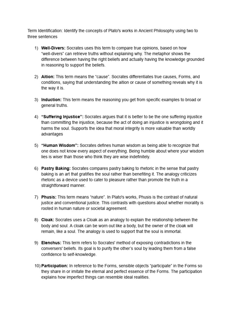 Philosophy Mideterm Questions | PDF | Socrates | Soul
