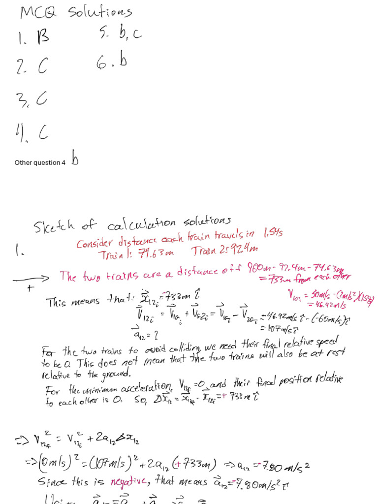Mini Term Test Practice Problem Solutions | PDF
