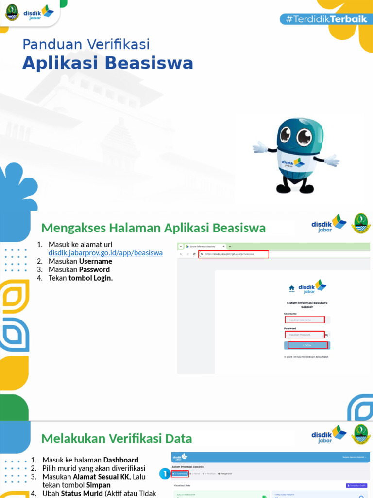 Panduan Verifikasi Data Tahap Pertama Pada Aplikasi Beasiswa | PDF