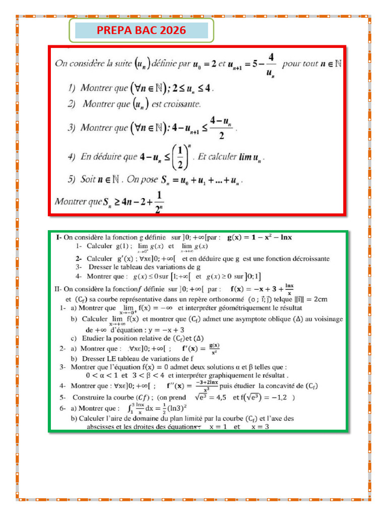 Prepa Bac 2026 | PDF