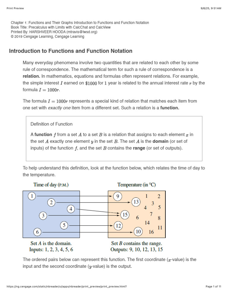 Introduction To Functions and Function Notation: Relation | PDF | Function (Mathematics ...