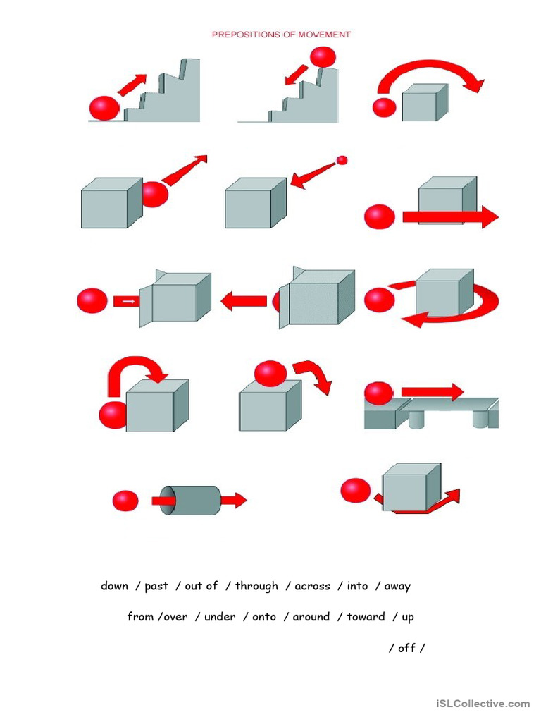Prepositions of Movement Worksheet | PDF