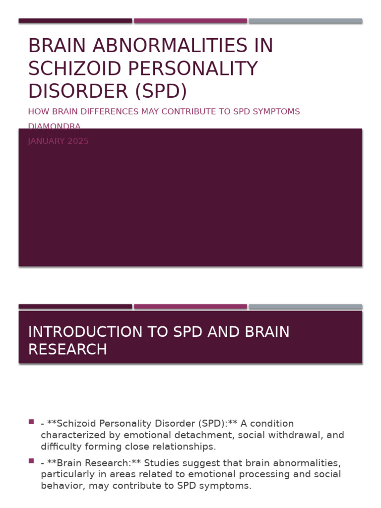 Brain Abnormalities in SPD Presentation | PDF | Reward System | Dopamine