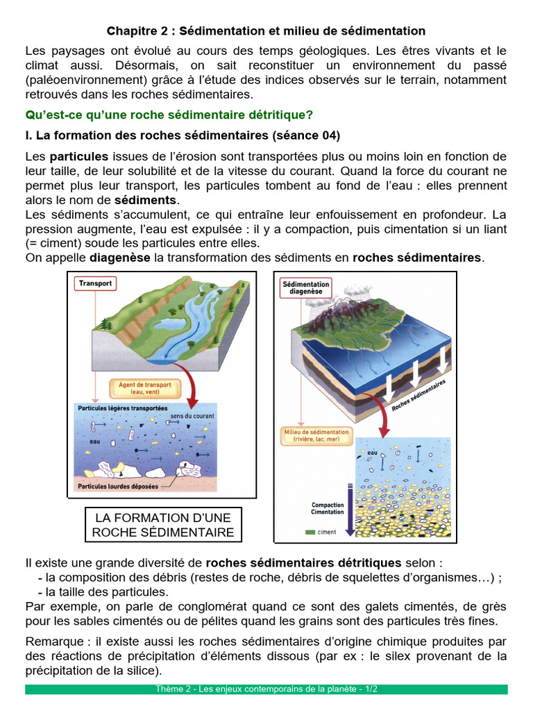 Formation et reconstitution des roches sédimentaires | PDF | Roche ...