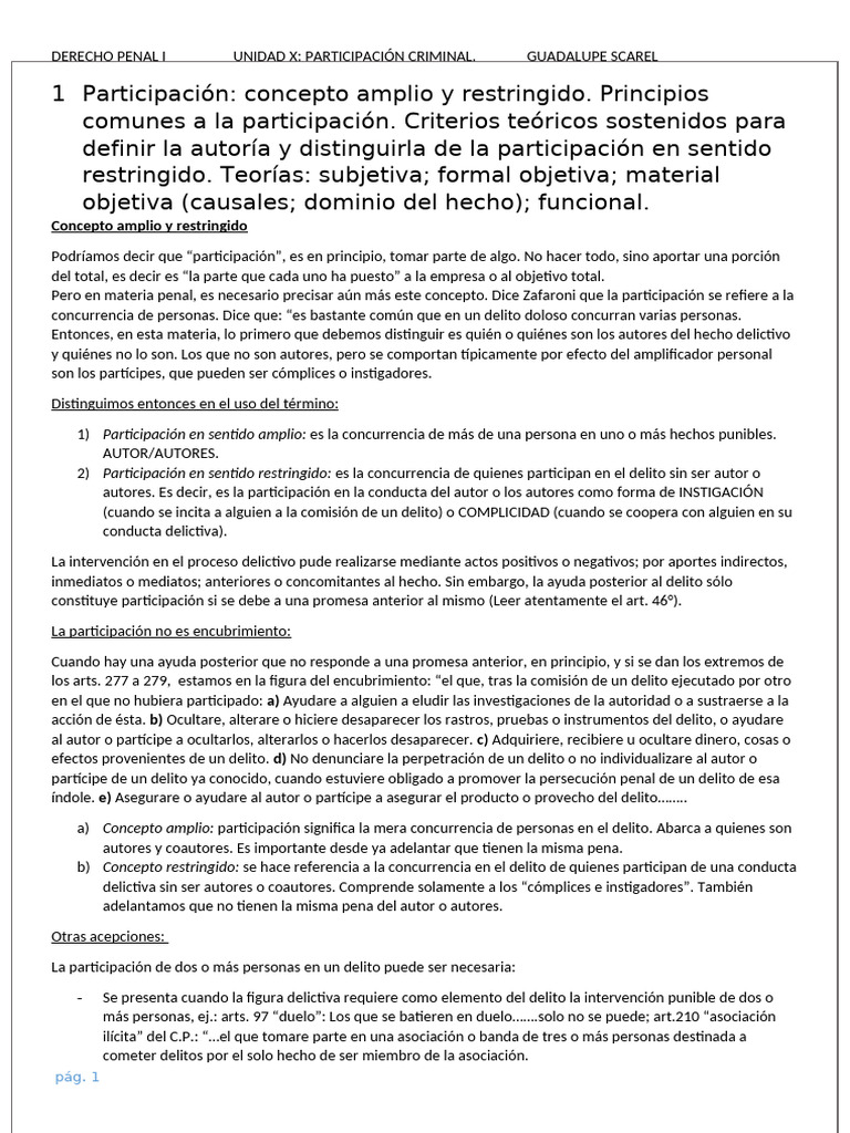 Unidad 10 Dp1 | PDF | Intención (Derecho Penal) | Derecho penal