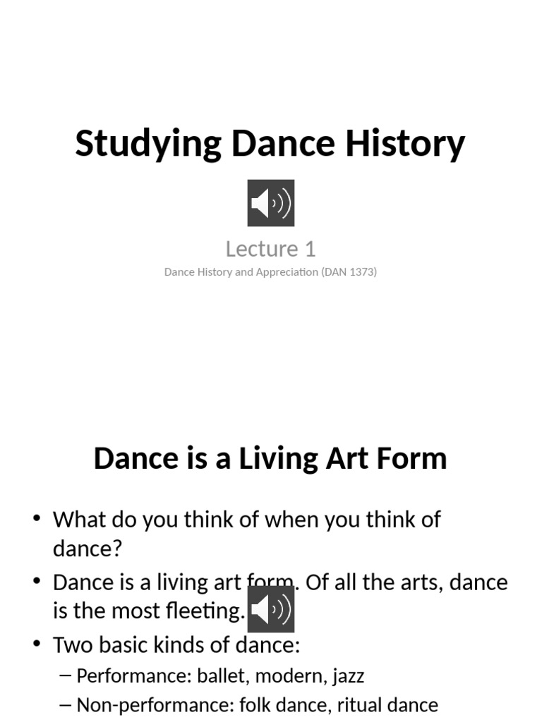 DAN 1373 Lecture 1 Studying Dance History (Audio) | PDF | Dances ...