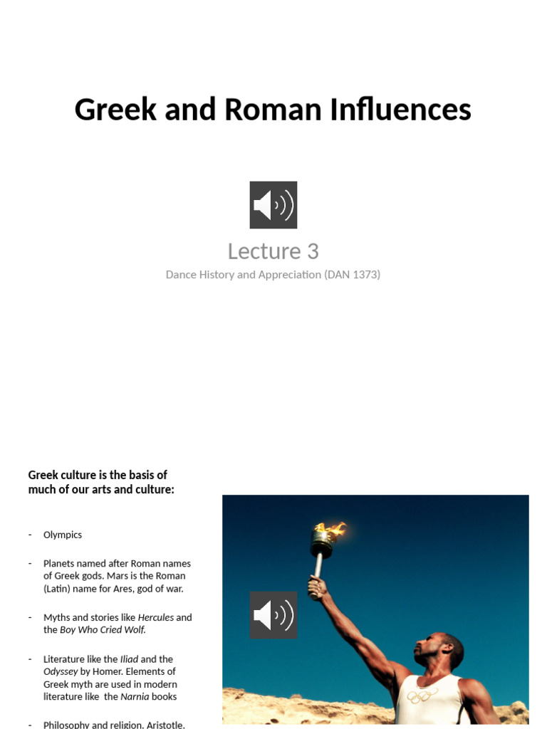 DAN 1373 Lecture 3 Greek and Roman Influences (Audio) | PDF | Greek ...