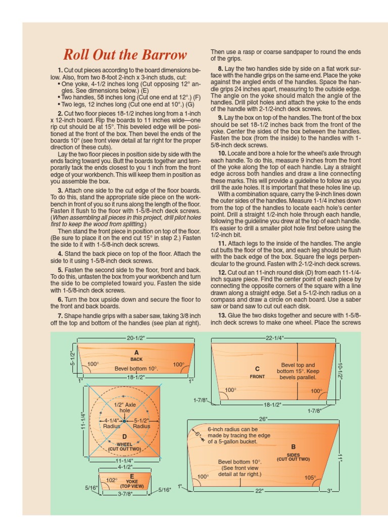 Wheelbarrow | PDF | Screw | Drill