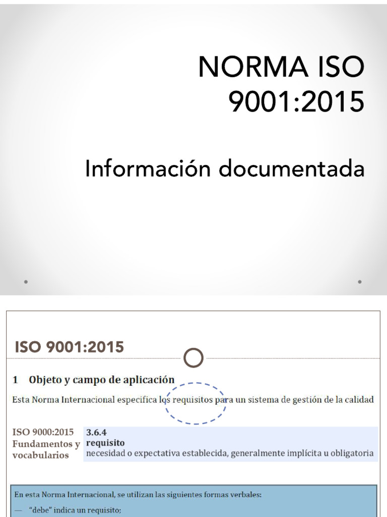 Taller Norma ISO 9001 - Información Documentada | PDF
