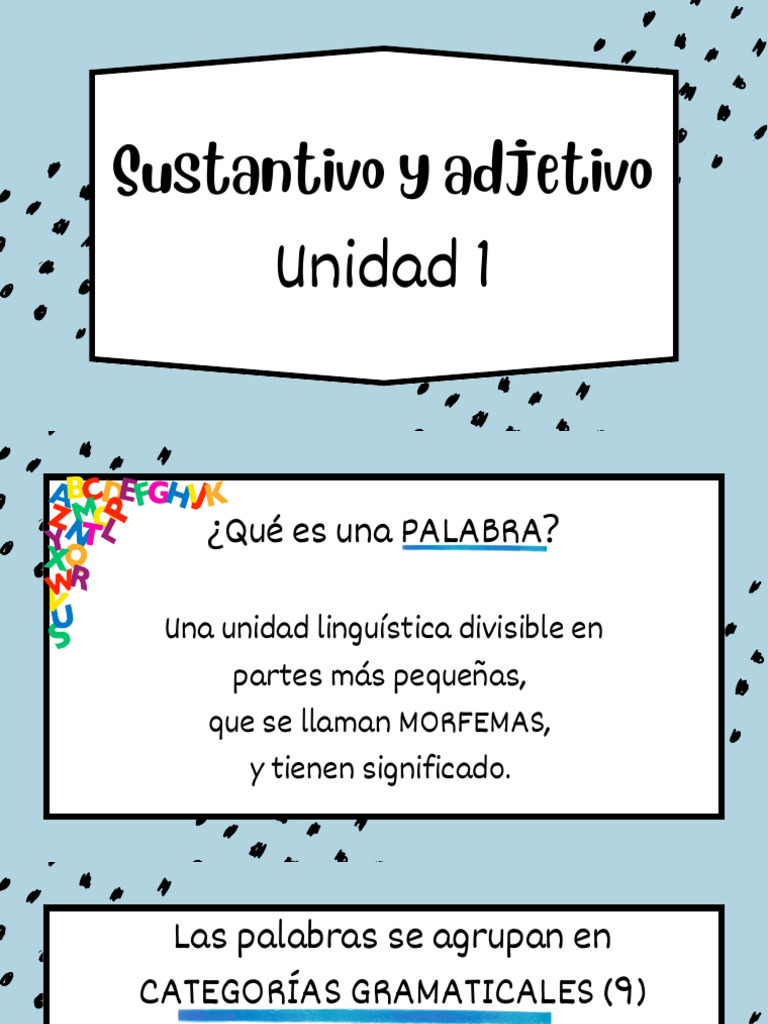 UD1 Sustantivo y Adjetivo | PDF | Sustantivo | Palabra