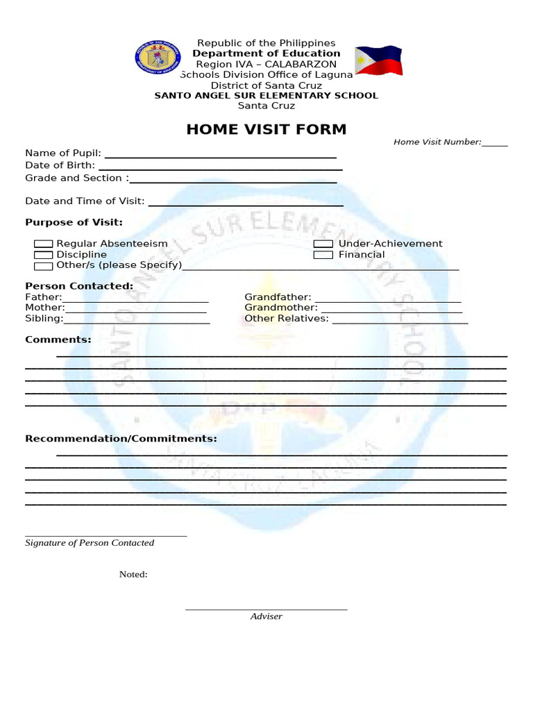 HOME Visit Form | PDF