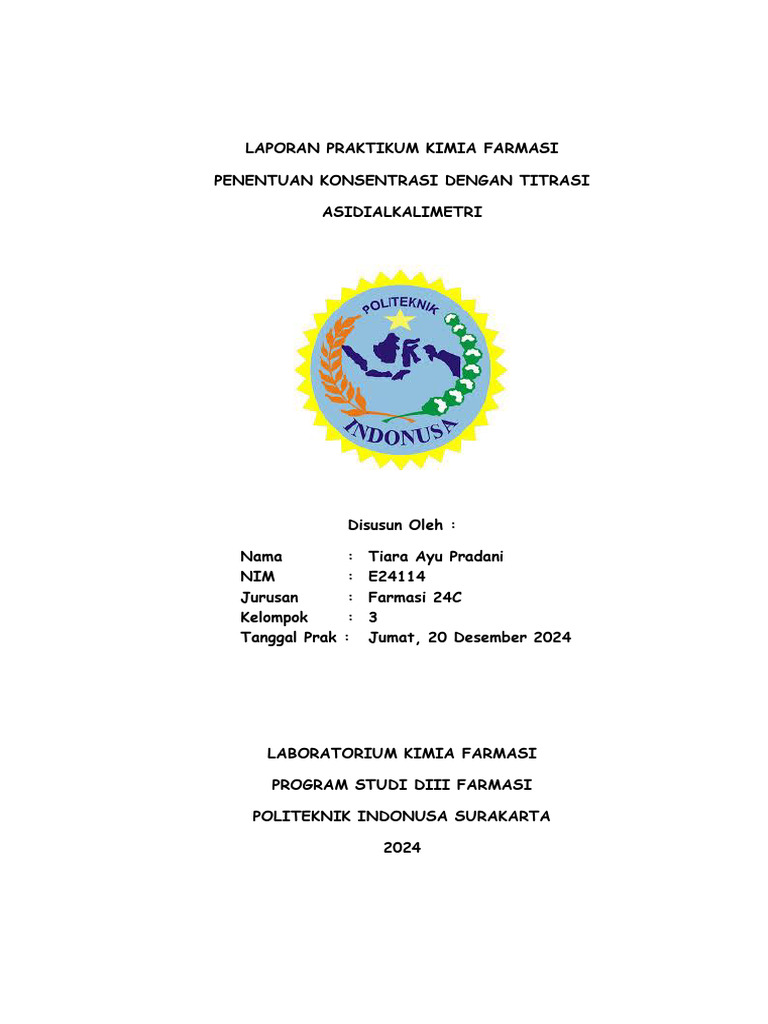 Laporan Praktikum Kimia Farmasi-1 | PDF