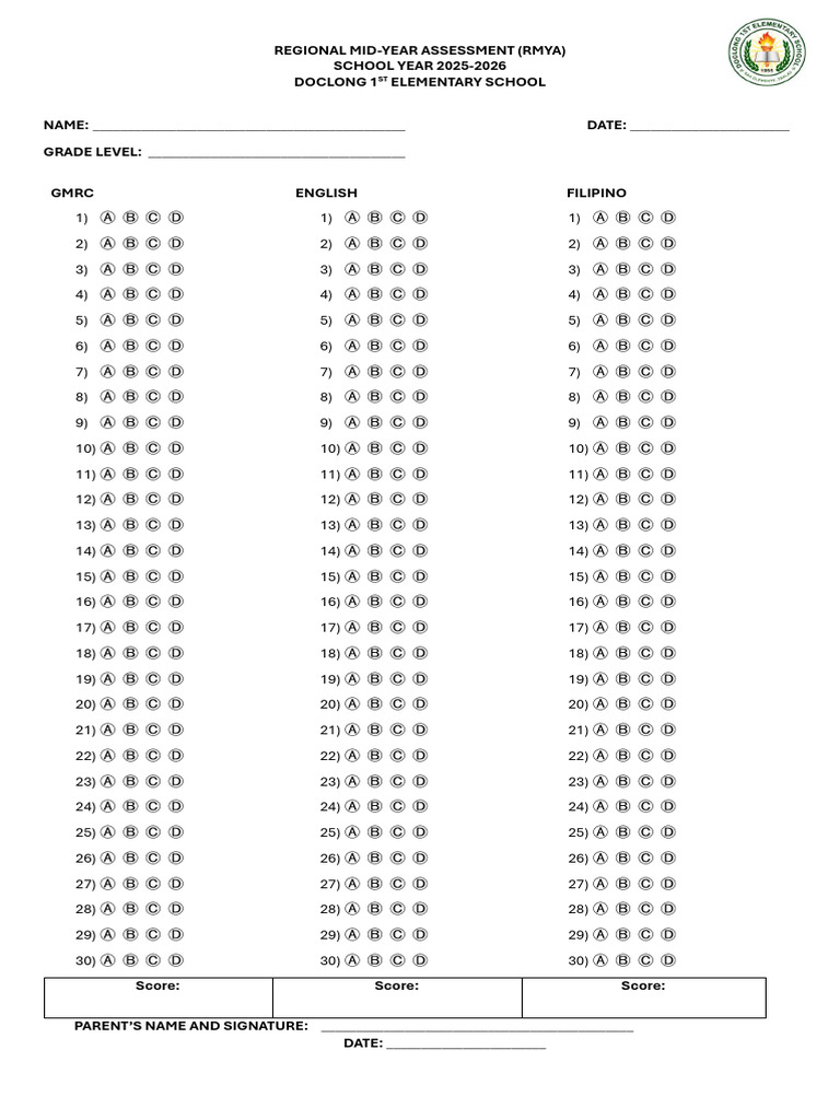 RMYA-ANSWER-SHEET-GRADE-3 | PDF
