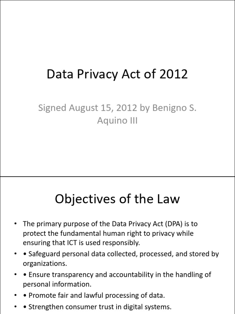 Data Privacy Act 2012 Presentation | PDF | Privacy | Justice