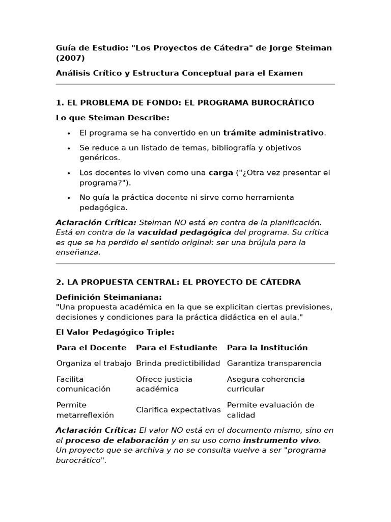 guia de estudio de steiman | PDF | Evaluación | Plan de estudios