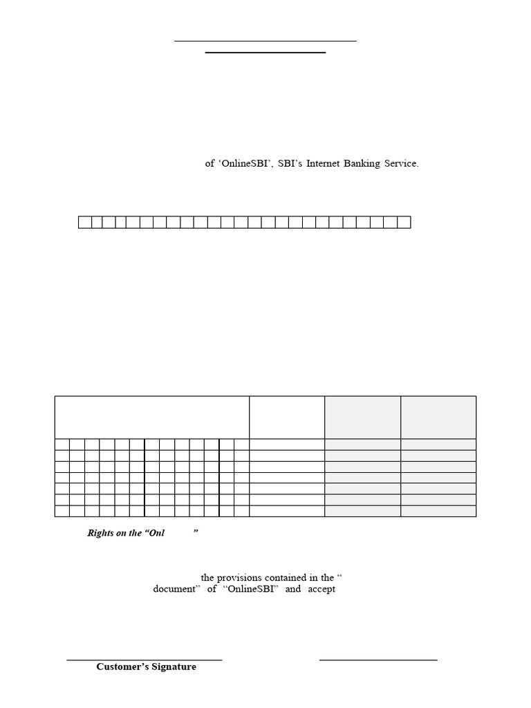 SBI Online Banking Registration Form | PDF | Banks | Password
