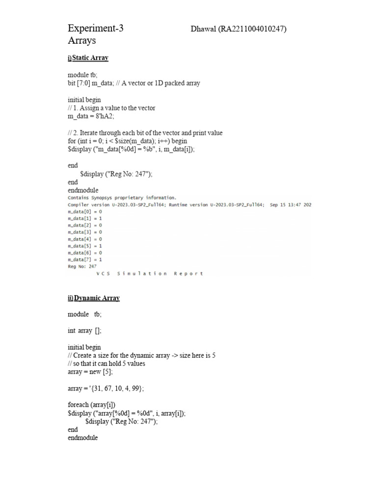 Array Exp 2 Dhawal | PDF
