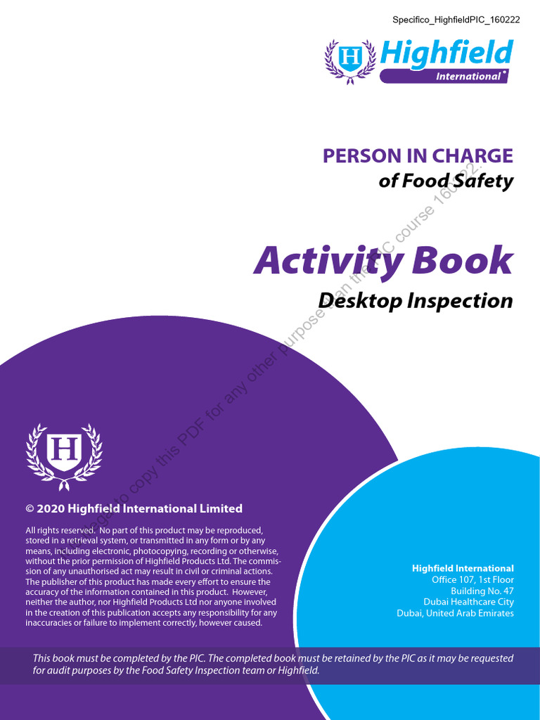 Desktop Inspection Activity Book - Specifico-Unlocked | PDF