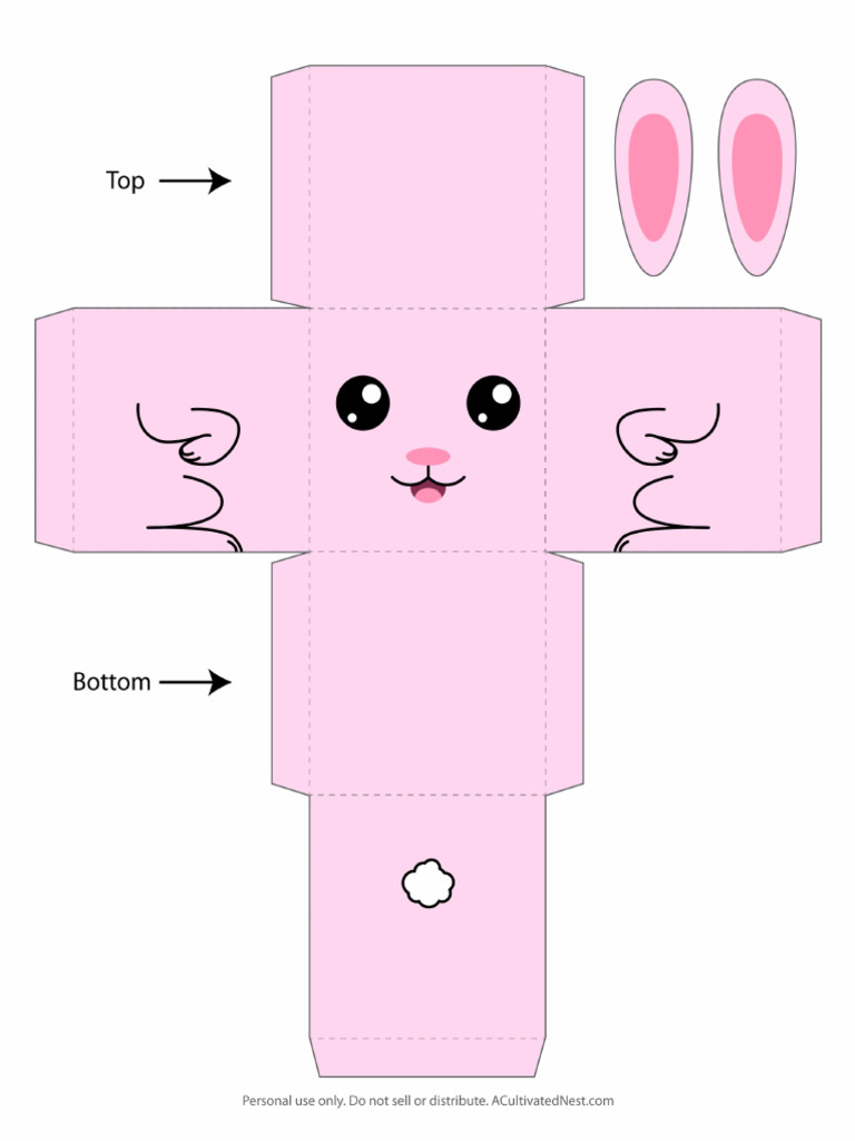 Pink Bunny Box Template PDF | PDF
