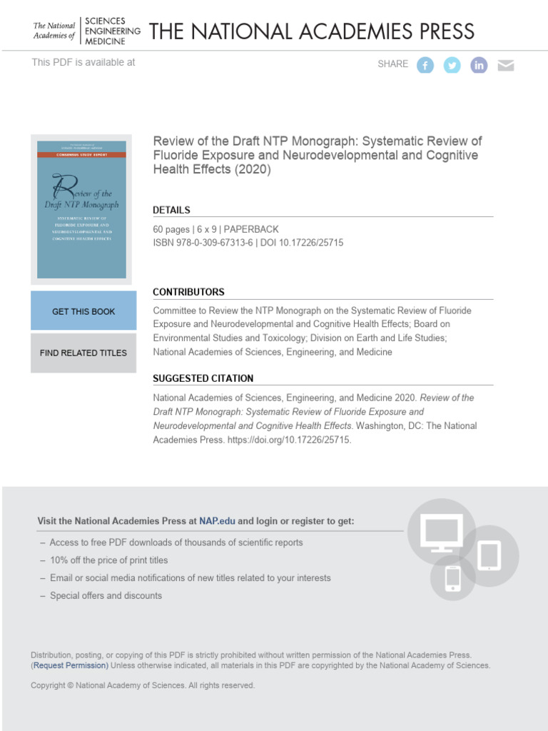 Systematic Review of Fluoride Exposure and Neurodevelopmental and ...