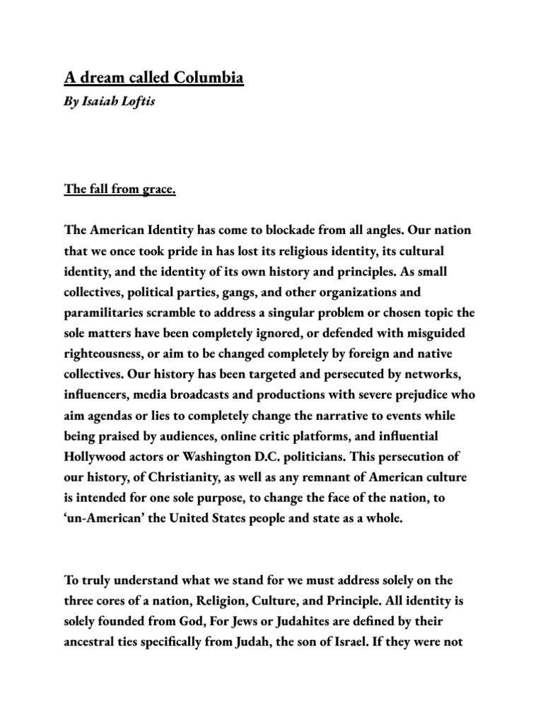 A Dream Called Columbia | PDF | United States House Of Representatives ...