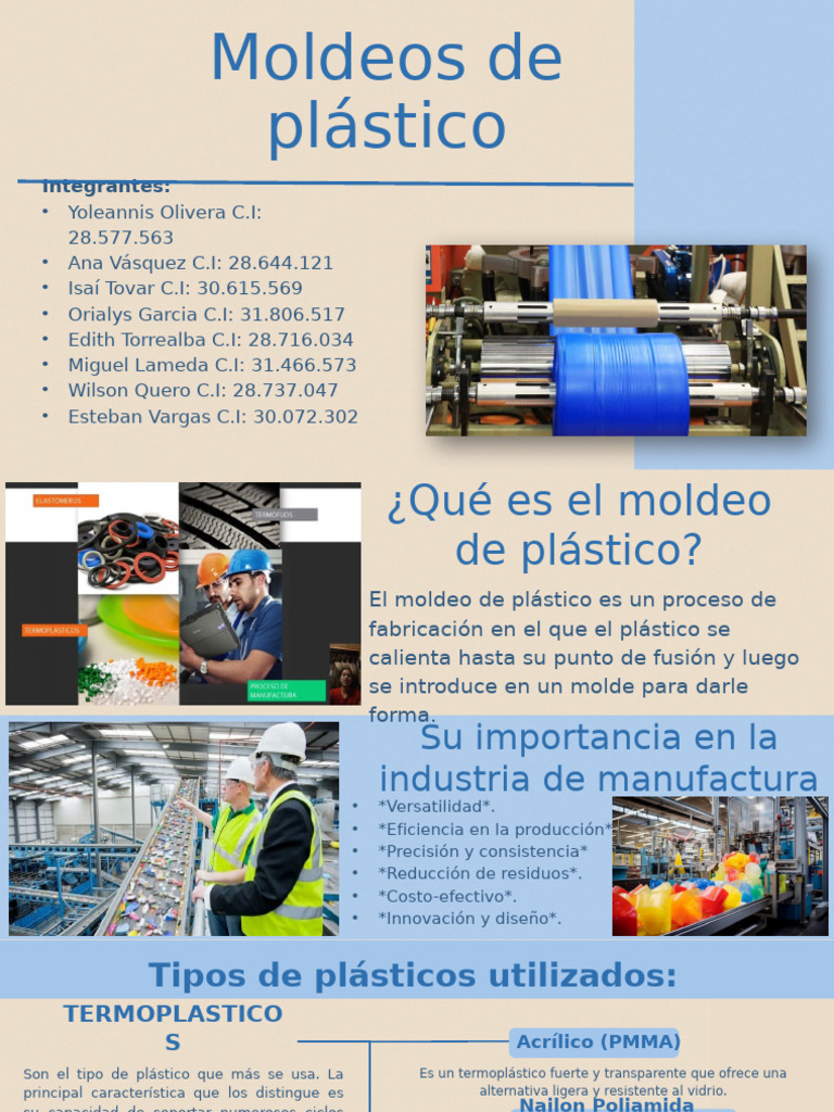 Proceso y Tipos de Moldeo de Plástico | PDF | El plastico | Reciclaje