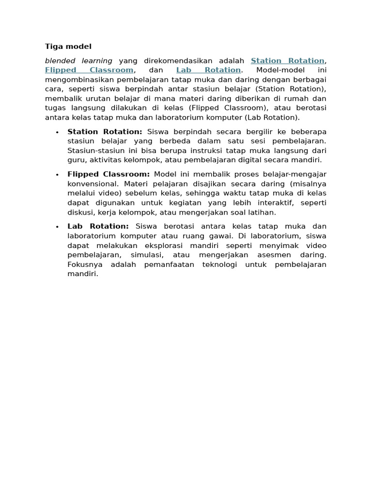 Tiga Model Blended Learning Efektif | PDF