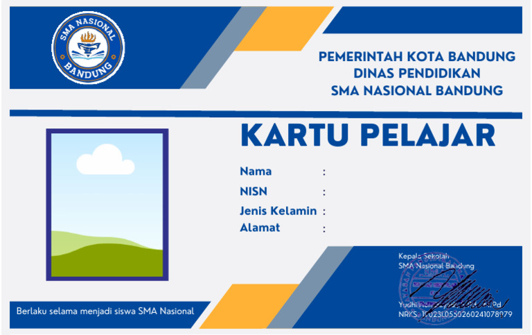 Blue and White Professional General Manager ID Card | PDF
