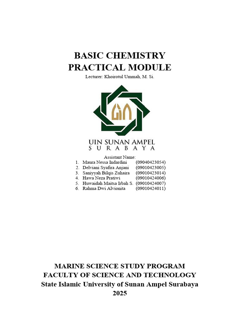 Basic Chemistry Practical Guidelines | PDF | Titration | Chemistry