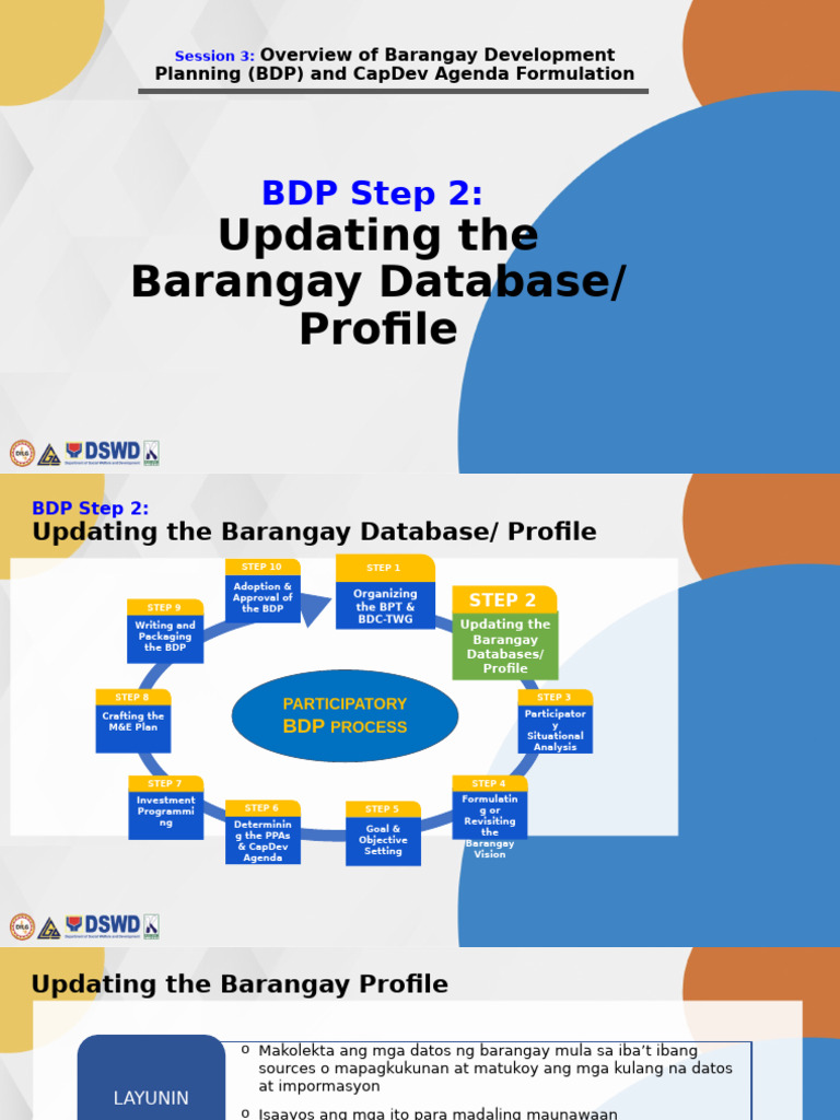 Barangay Development Planning Overview | PDF | Infrastructure | Economies