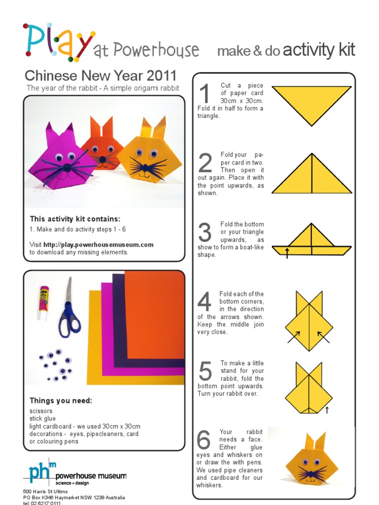 Easy Origami Rabbit Instructions | PDF | Home & Garden