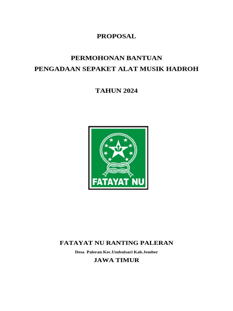Proposal Hadrah Fatayat Paleran | PDF