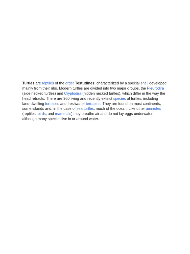 Turtles Are Reptiles of the Order Testudines, Characterized by a ...
