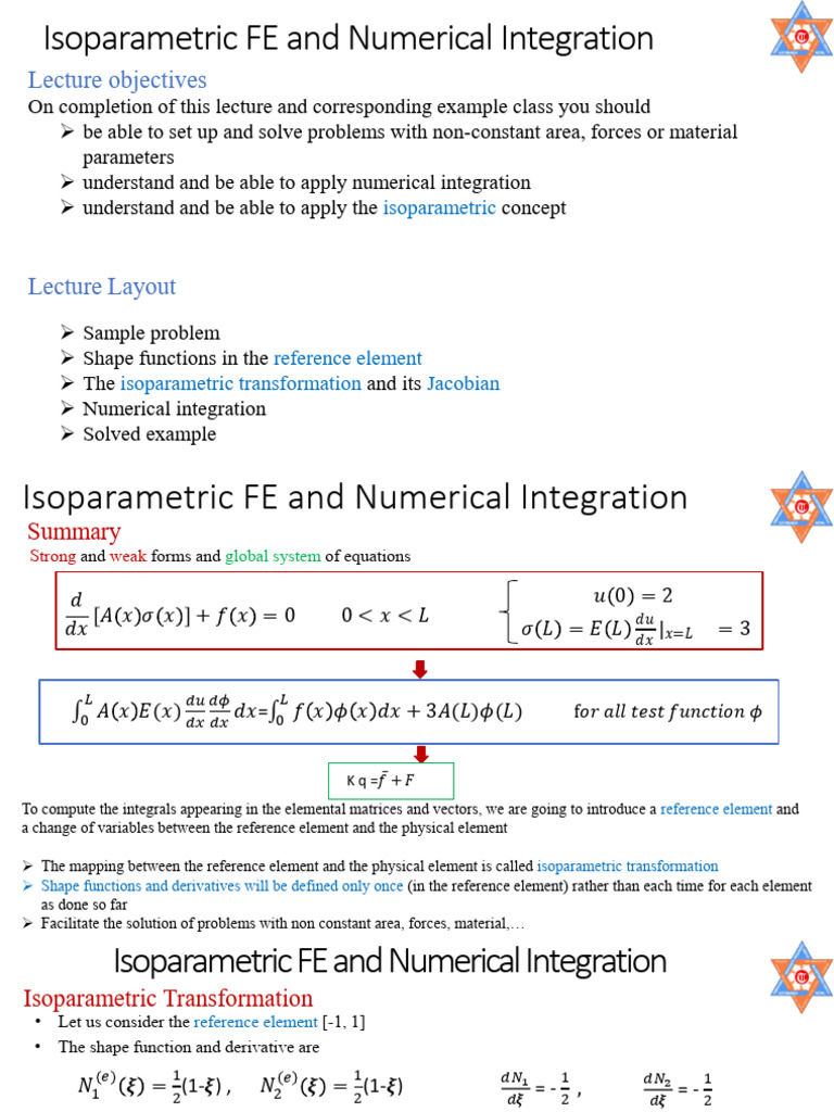 Isoparametric Finite Elements Overview | PDF | Integral | Mathematical ...