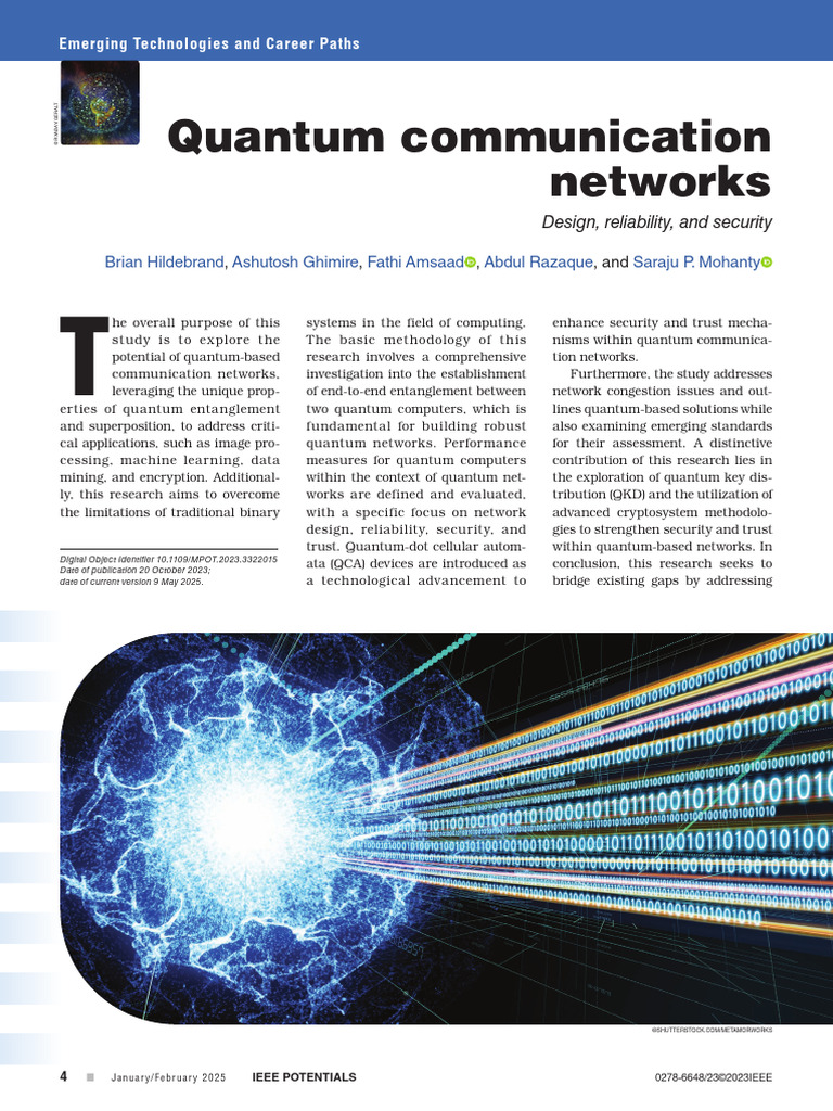 Quantum Communication Network Security | PDF | Quantum Computing ...