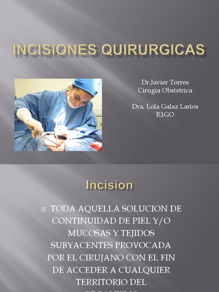 Incisiones Quirúrgicas en Cesárea | PDF | Parto | Abdomen