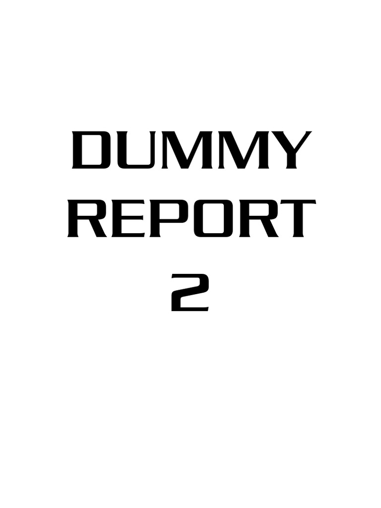 Dummy Report2 | PDF