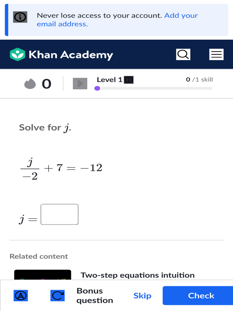 Two-Step Equations Algebra (Practice) Khan Academy 5 | PDF