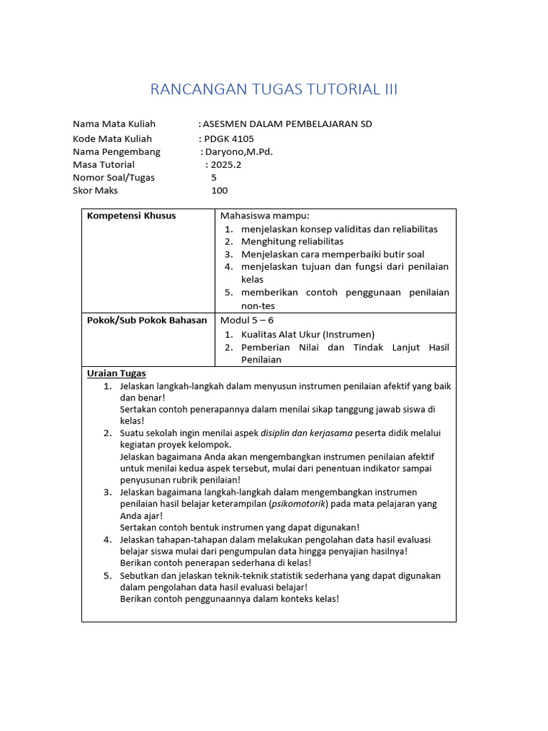Rancangan Tugas Tutorial III | PDF